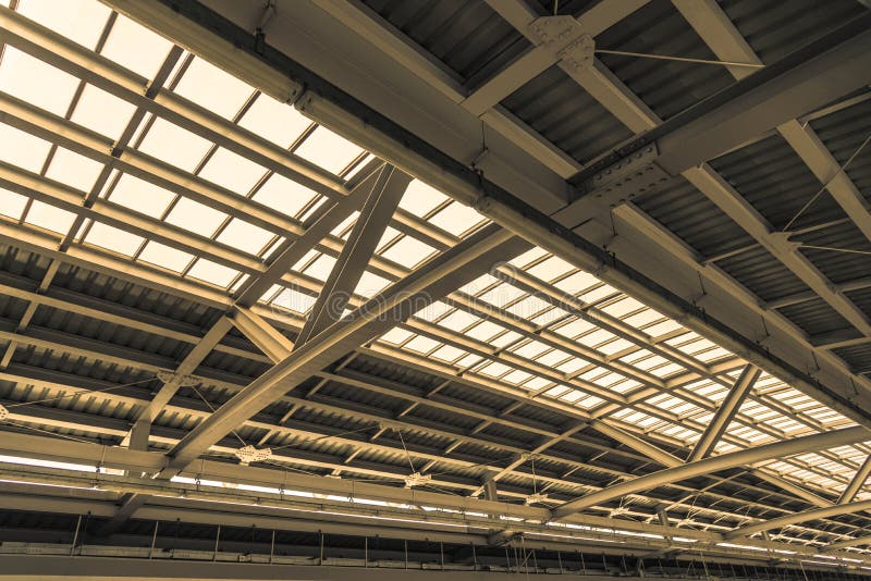Train Station Structure Roof Stock Image - Image of industrial ...