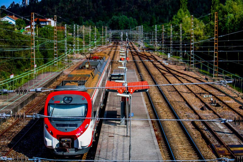 Train in a Station on a Sunny Morning Stock Photo - Image of motion ...