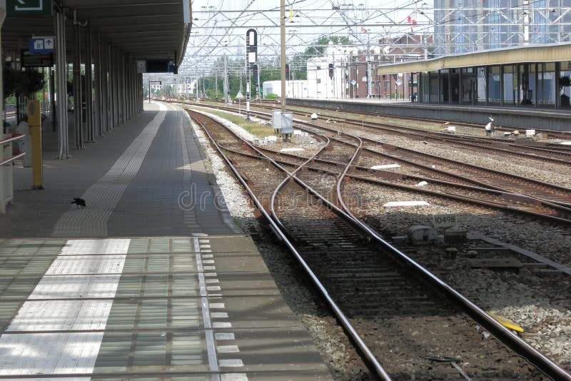 Train Station with Switch Tracks Stock Image - Image of rails, rail ...