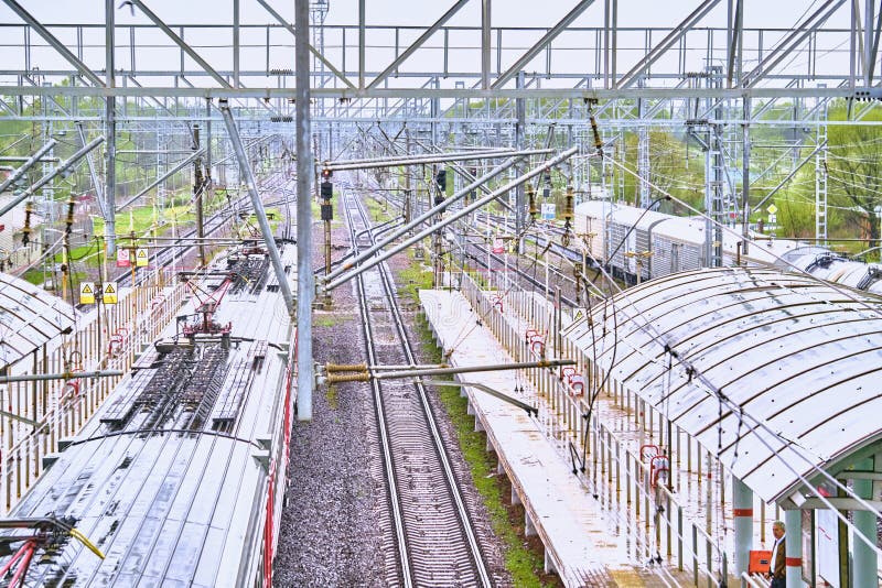 Train Station View from Above Color Stock Image - Image of bridge, city ...