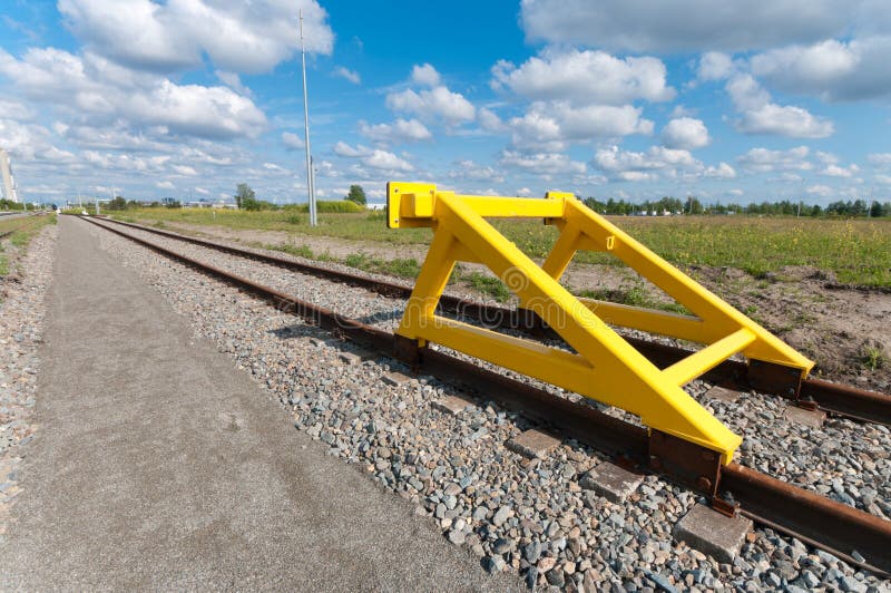 Train stop stock image. Image of definite, railroad, battering - 20541127