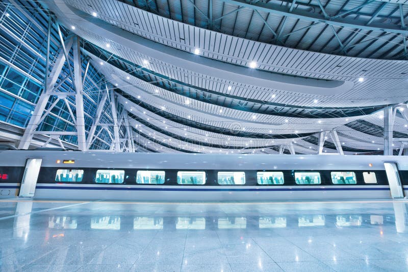 Train Stop at Railway Station Stock Image - Image of sunset, railroad ...