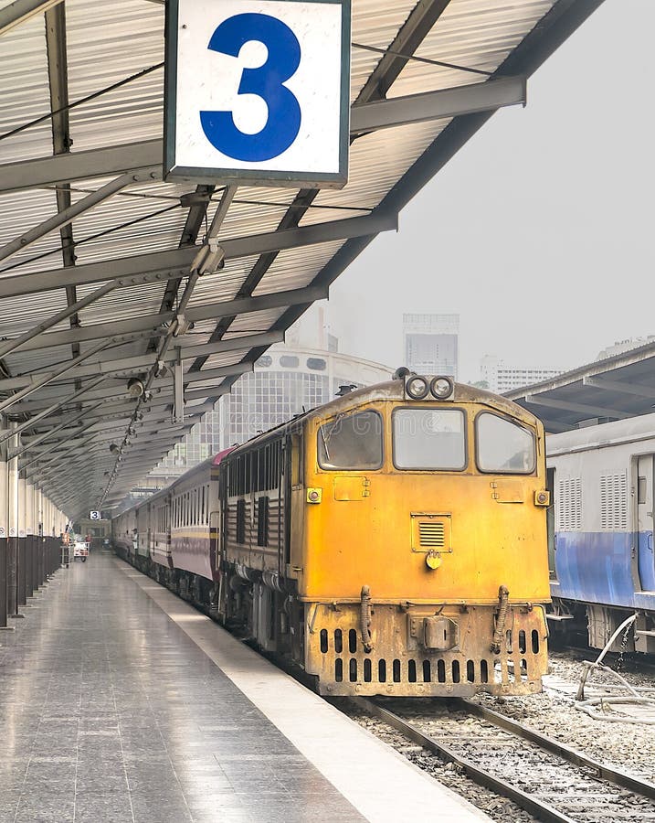 Train Stop at Railway Station Stock Image - Image of station ...