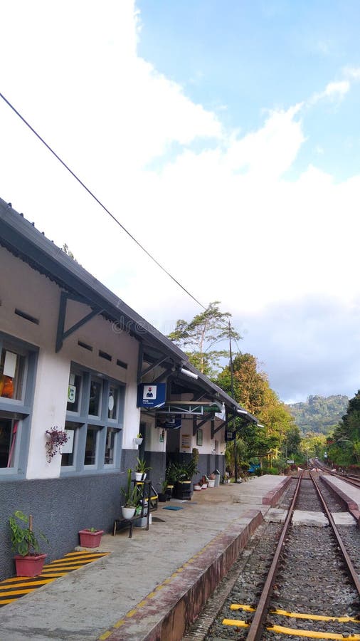 Train Stop Station Empty of Passengers Editorial Stock Photo - Image of ...