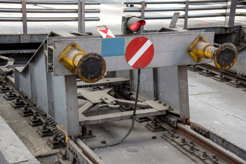 Train Stopper at the End of a Train Line Stock Photo - Image of visible ...