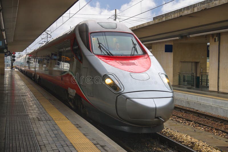 The Train Stops Near the Platform Station in Italy Stock Image - Image ...
