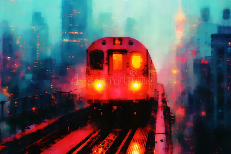 Train in the Style of Abstract Blue Metallic. Trains Inspirations Stock ...