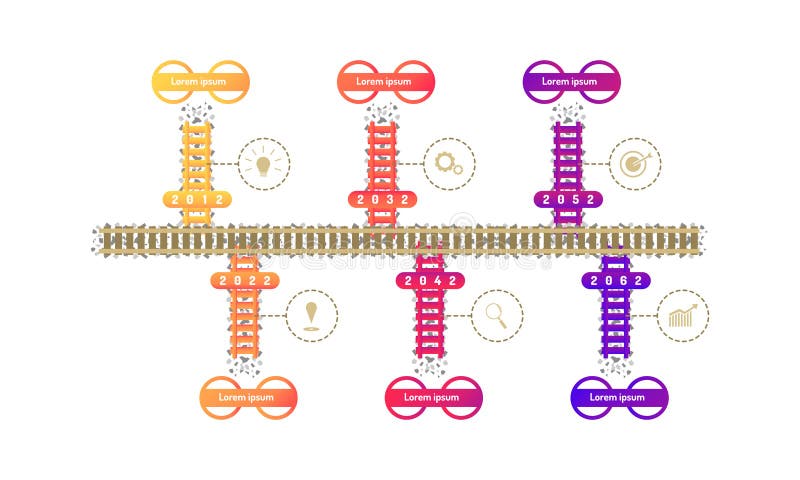 Train Subway Roadmap Timeline Elements with Markpoint Graph Think ...