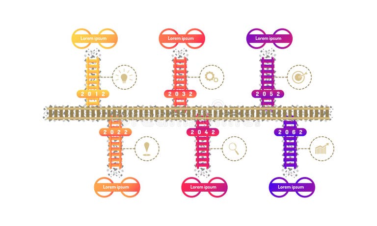 Train Subway Roadmap Timeline Elements with Markpoint Graph Think ...