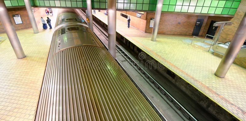Train in the Subway Station, View from Above Editorial Photography ...