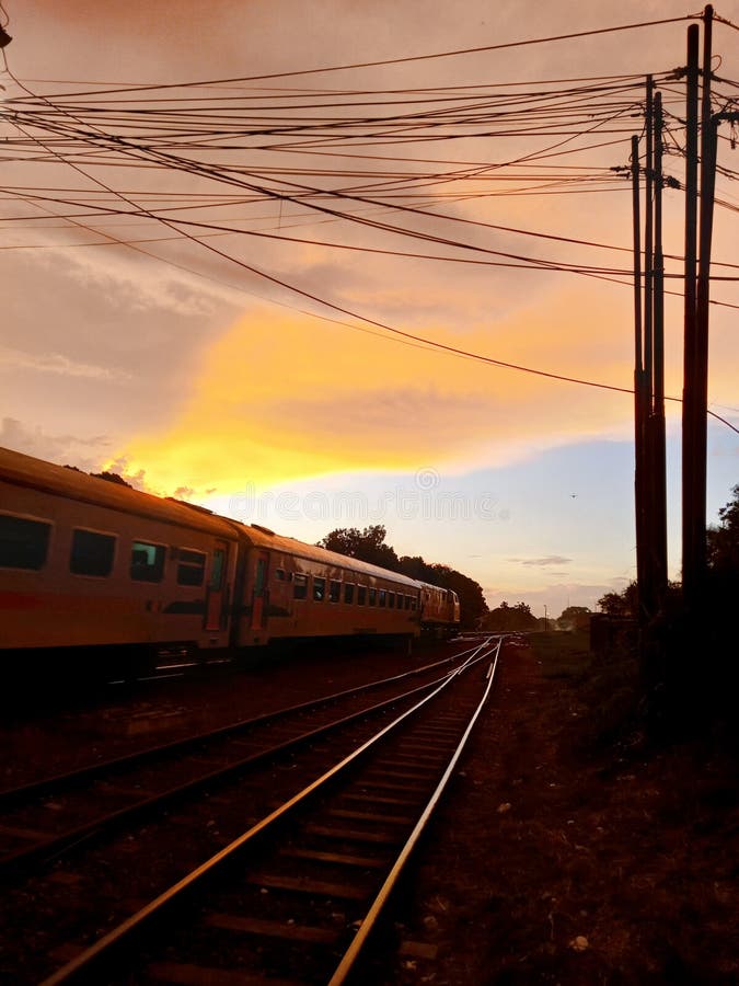 Train and Sunset stock photo. Image of train, beautiful - 262419700