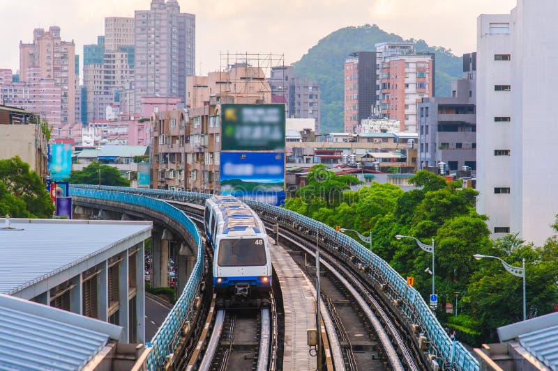 Train of Taipei Metro System Stock Image - Image of daytime, brown ...