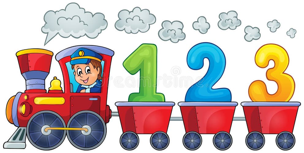 Train with three numbers stock vector. Illustration of engineer - 48629331