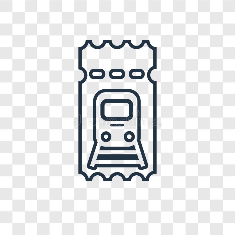 Train Ticket Concept Vector Linear Icon Isolated on Transparent Stock ...