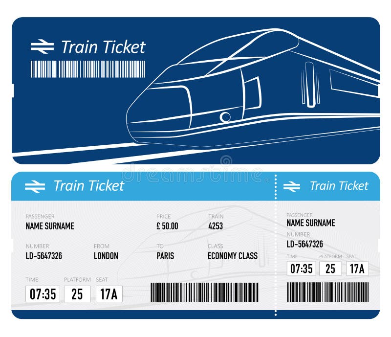 Train Ticket on White Background Stock Illustration - Illustration of ...