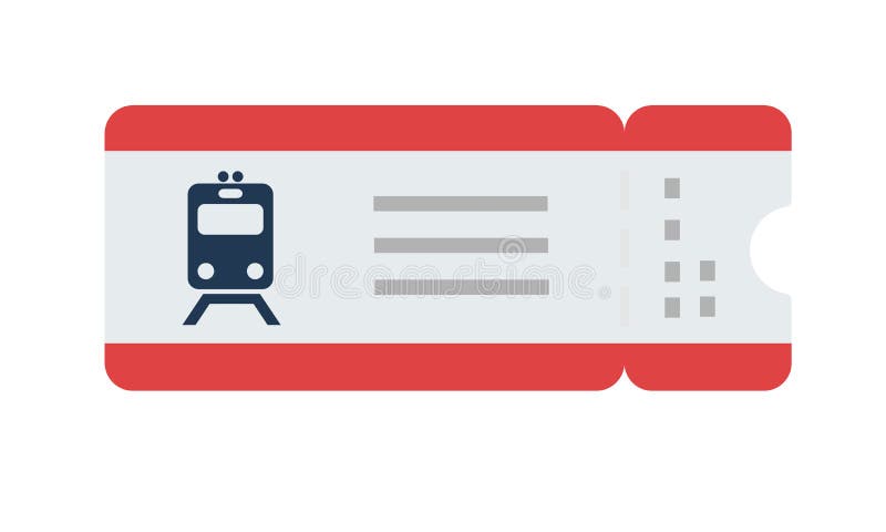 One Way Train Ticket Clipart