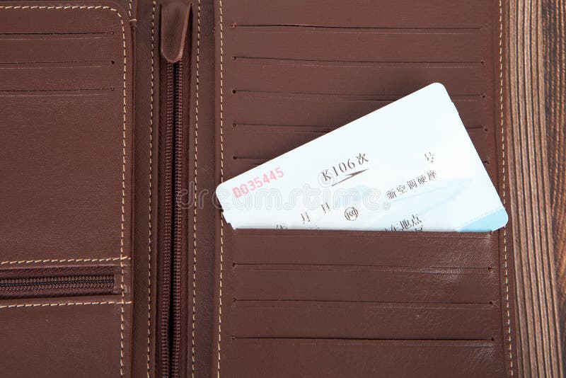 Train ticket in a wallet stock photo. Image of year - 228925606