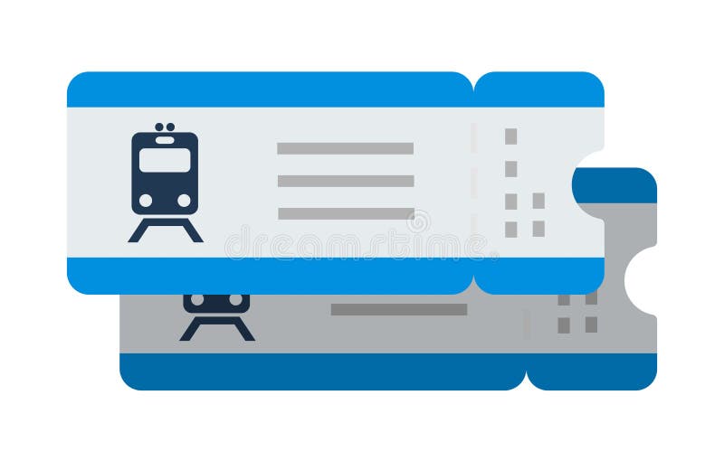 Train Tickets Vector Flat Isolated on White Stock Vector - Illustration ...