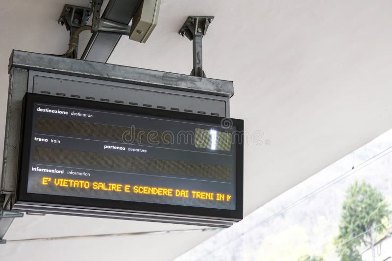 Train Timetable Information at Station in Italy Europe Editorial Stock ...