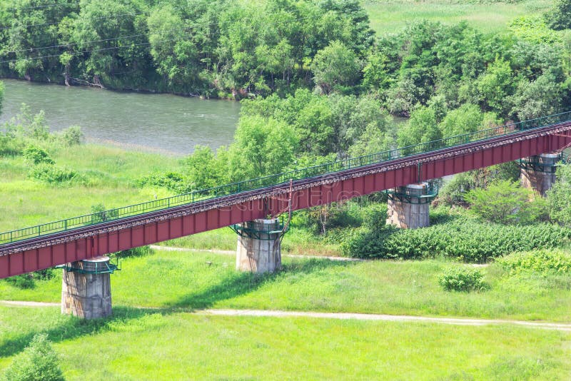 Train Track Bridge in the Countryside Stock Image - Image of landscape ...
