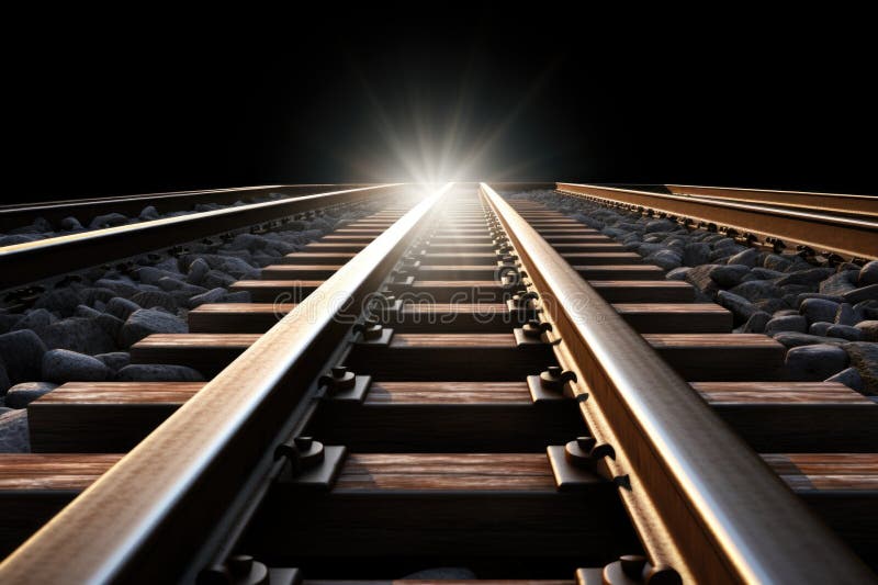 A Train Track with a Bright Light Shining through. Suitable for ...