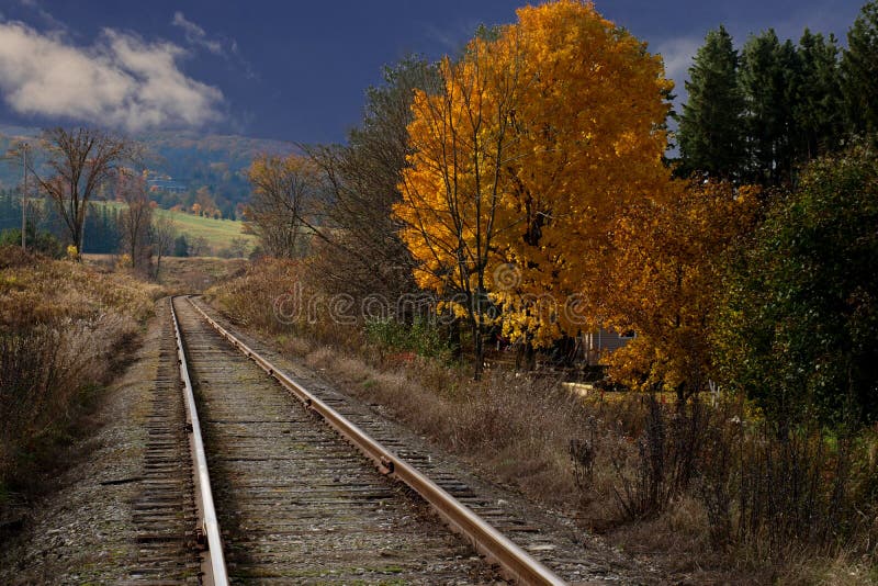 Train Track in Caledon, Ontario, Canada, in the Fall Season Stock Photo ...