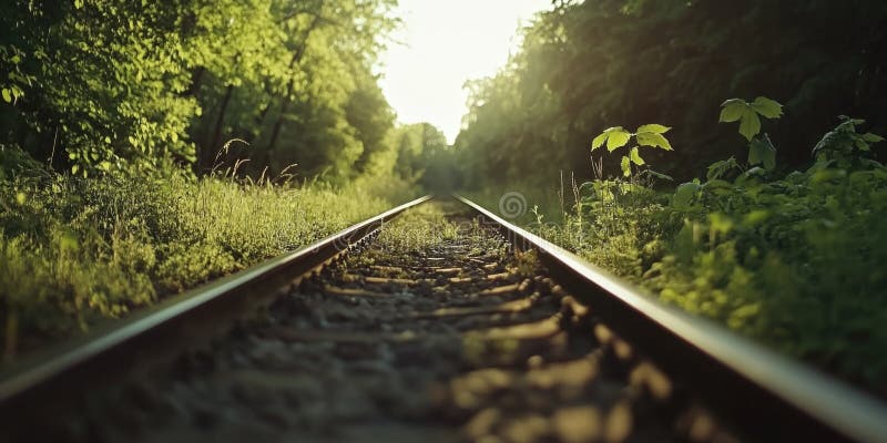 Train Track in Forest stock photo. Image of wilderness - 378561588