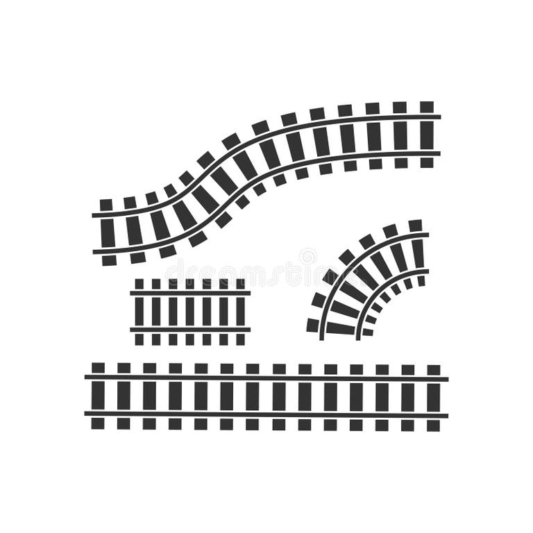 Train Track Icon. Rail Road Symbol. Sign Railway Element Vector Stock ...