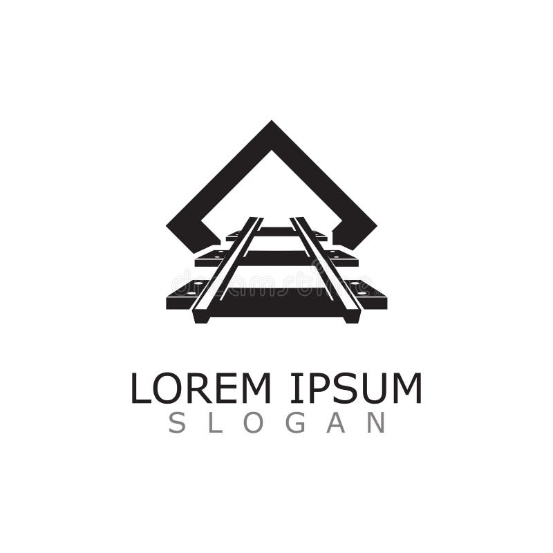 Train Track Logo Image Railroad Design Template Icon Vector Stock ...