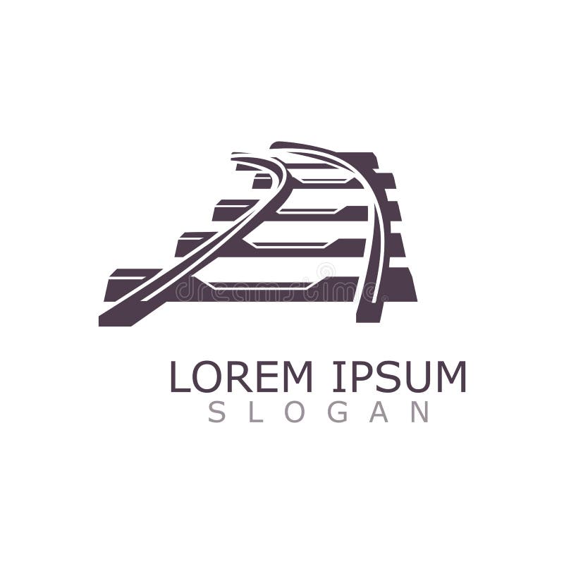 Train Track Logo Image Railroad Design Template Icon Vector Stock ...