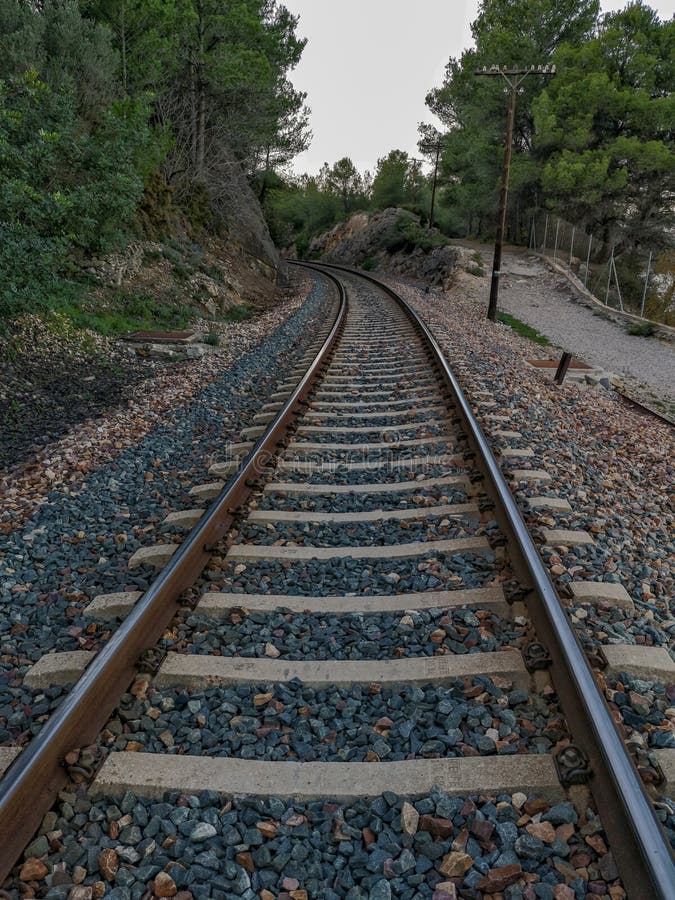 Train Track through the Mountain Stock Photo - Image of colorful ...