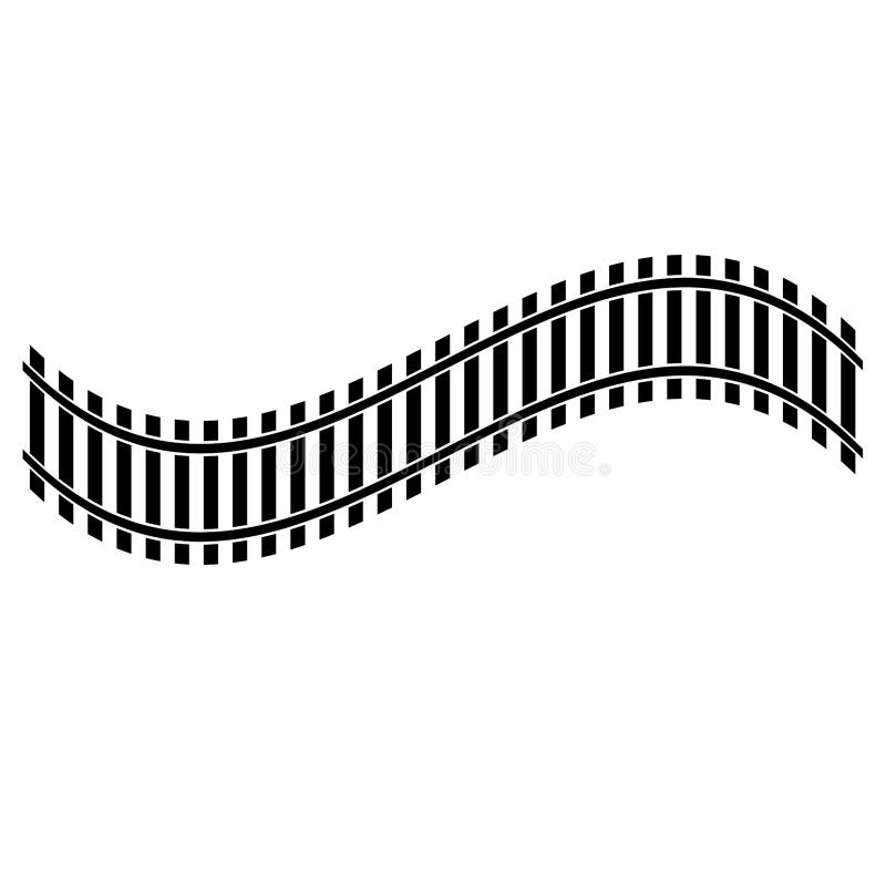 Train Track, Rail Way Silhouette Element Stock Vector - Illustration of ...