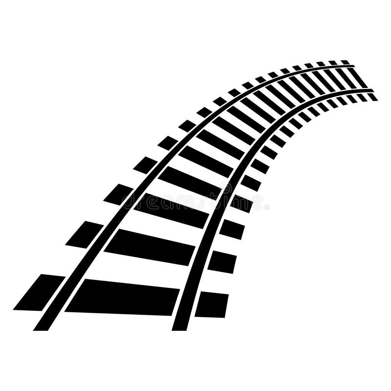 Train Track, Rail Way Silhouette Element Stock Vector - Illustration of ...