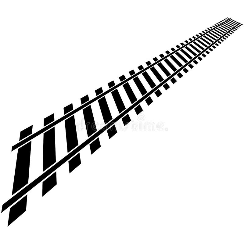 Train Track, Rail Way Silhouette Element Stock Vector - Illustration of ...