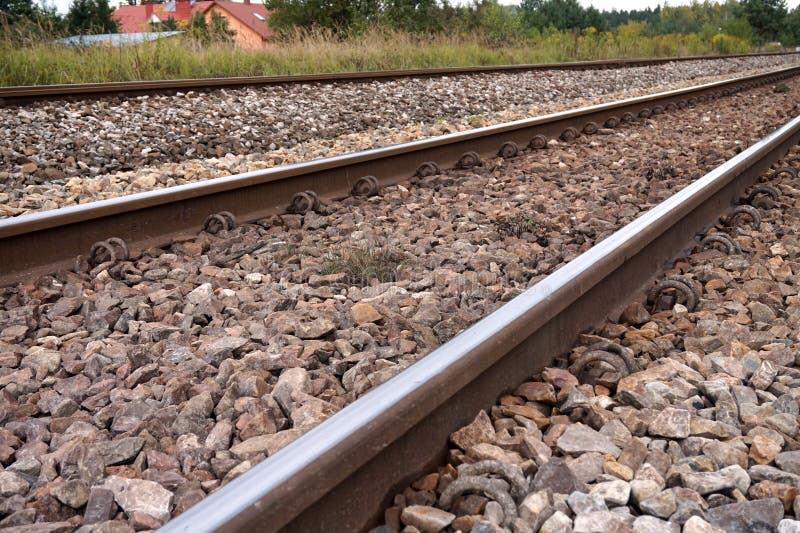 Train Track/ Railroad - Perspective Stock Photo - Image of view ...
