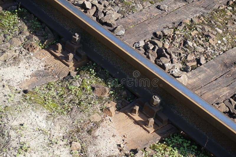 Train Track/ Railroad - Side View Stock Image - Image of train, close ...