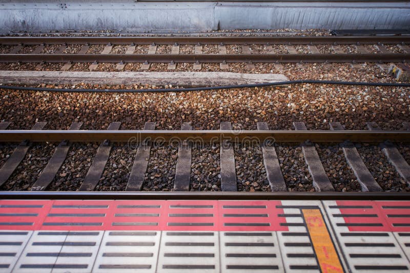 Train Track Railroad and Waiting Path Stock Image - Image of logistic ...