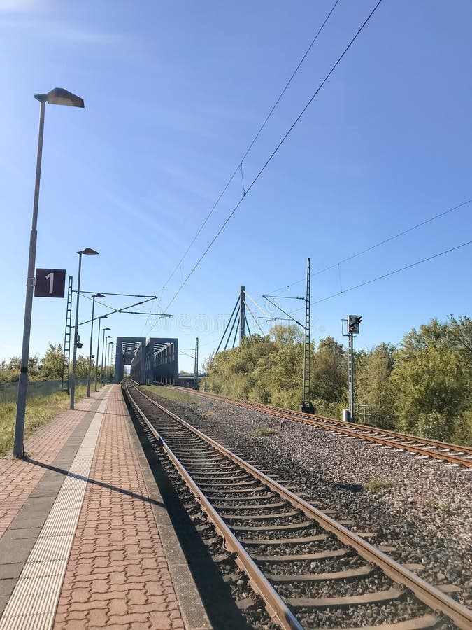 A Train Track with a Sign that Says 1 Stock Photo - Image of industry ...