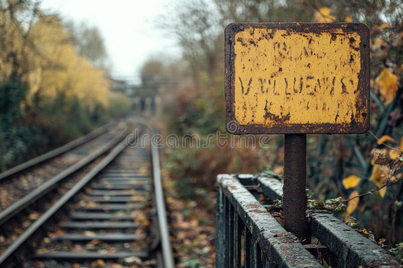Train Track Sign stock image. Image of journey, landscape - 373239743