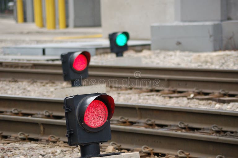 Train Track Signals stock image. Image of bridge, station - 9396393