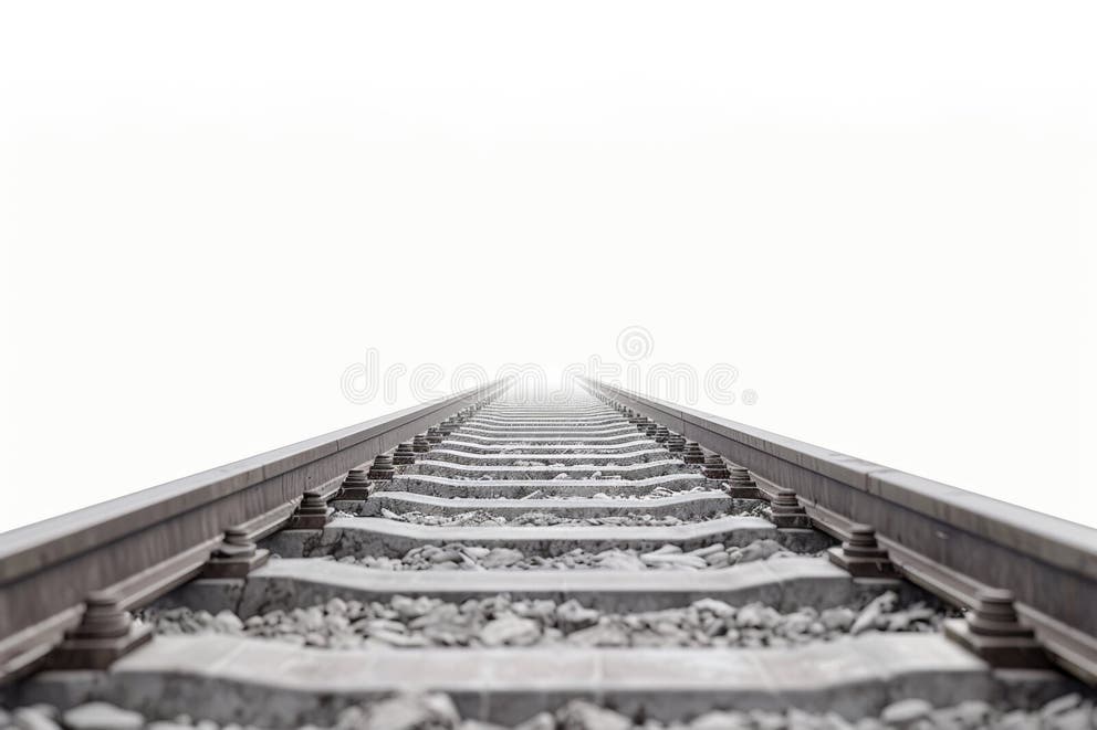 A Train Track Surrounded by Rocks and Gravel Stock Image - Image of ...