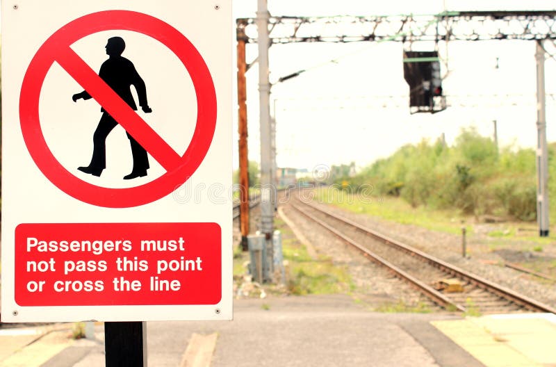 Train Track Warning Sign stock image. Image of safety - 41137349