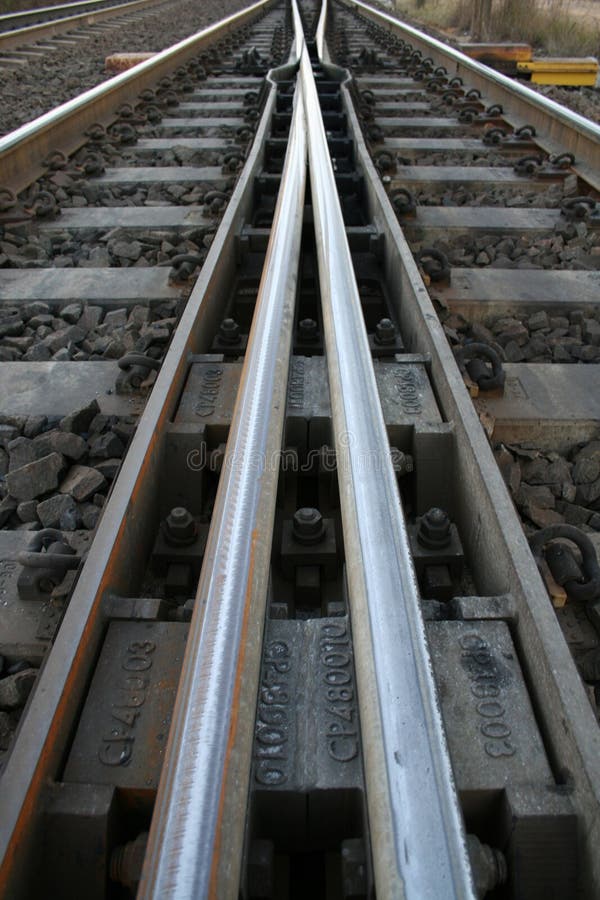 Old steel railroad tracks stock image. Image of rust, metal - 6038431