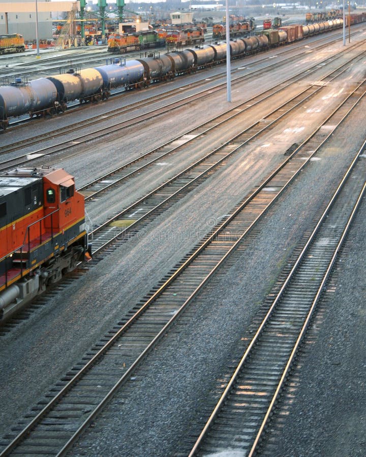 Railroad Yard in Portland, Oregon Stock Photo - Image of queue, tracks ...