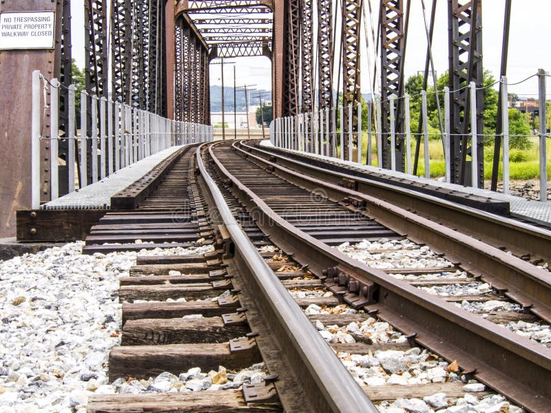 Train Tracks Across a Bridge Stock Image - Image of chic, column: 74885377