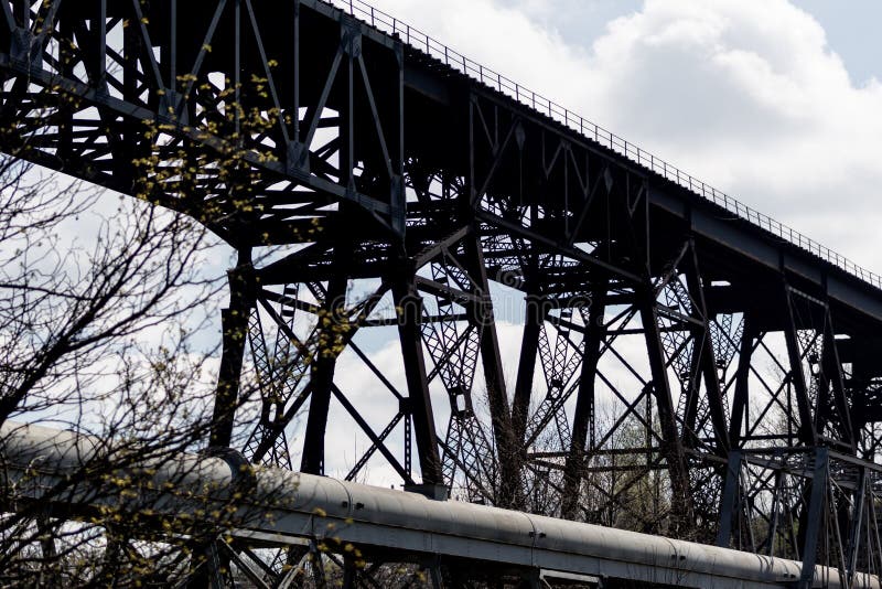Train Tracks Bridge in Cleveland, Ohio Stock Image - Image of city ...