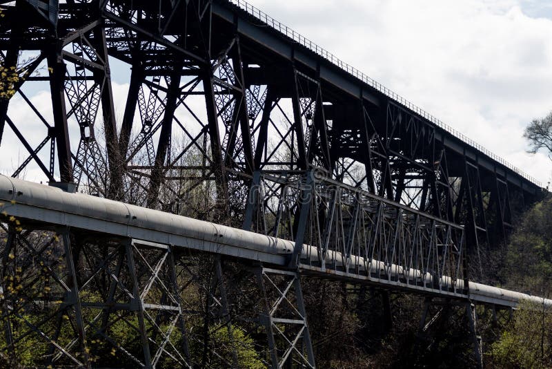 Train Tracks Bridge in Cleveland, Ohio Stock Photo - Image of rail ...