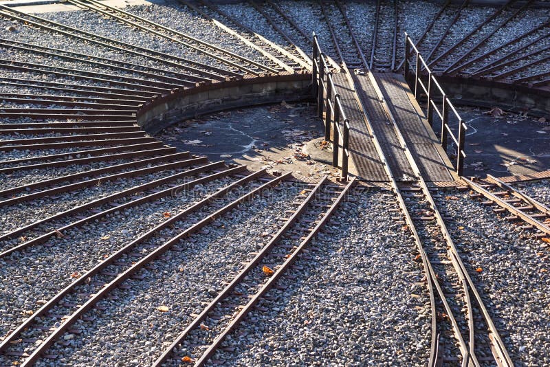 Train Tracks in a Circle for Maintenance. Railway Junction . Stock ...