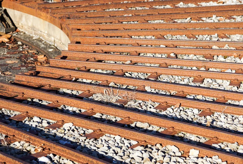 Train Tracks in a Circle for Maintenance. Railway Junction . Stock ...