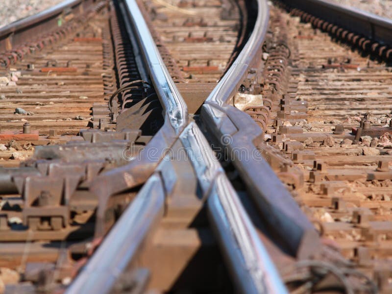 Train Tracks Crossing stock image. Image of reflection - 13490027